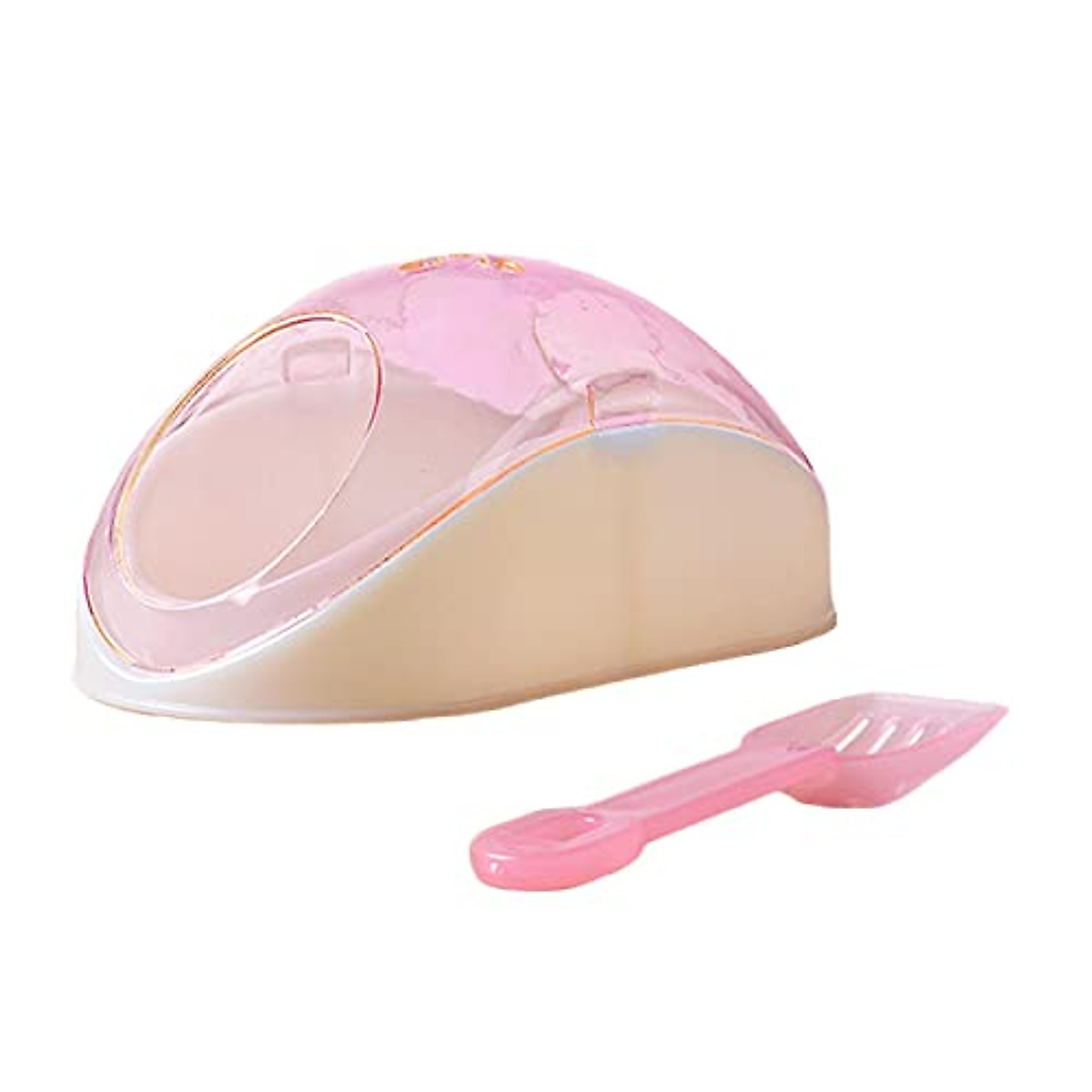 Gralara Transparent Hamster Sand Bath Container Cages High Capacity Litter Room Small Animal Bath Box for Gerbil, Squirrel, Chinchilla, Hedgehog, Pink