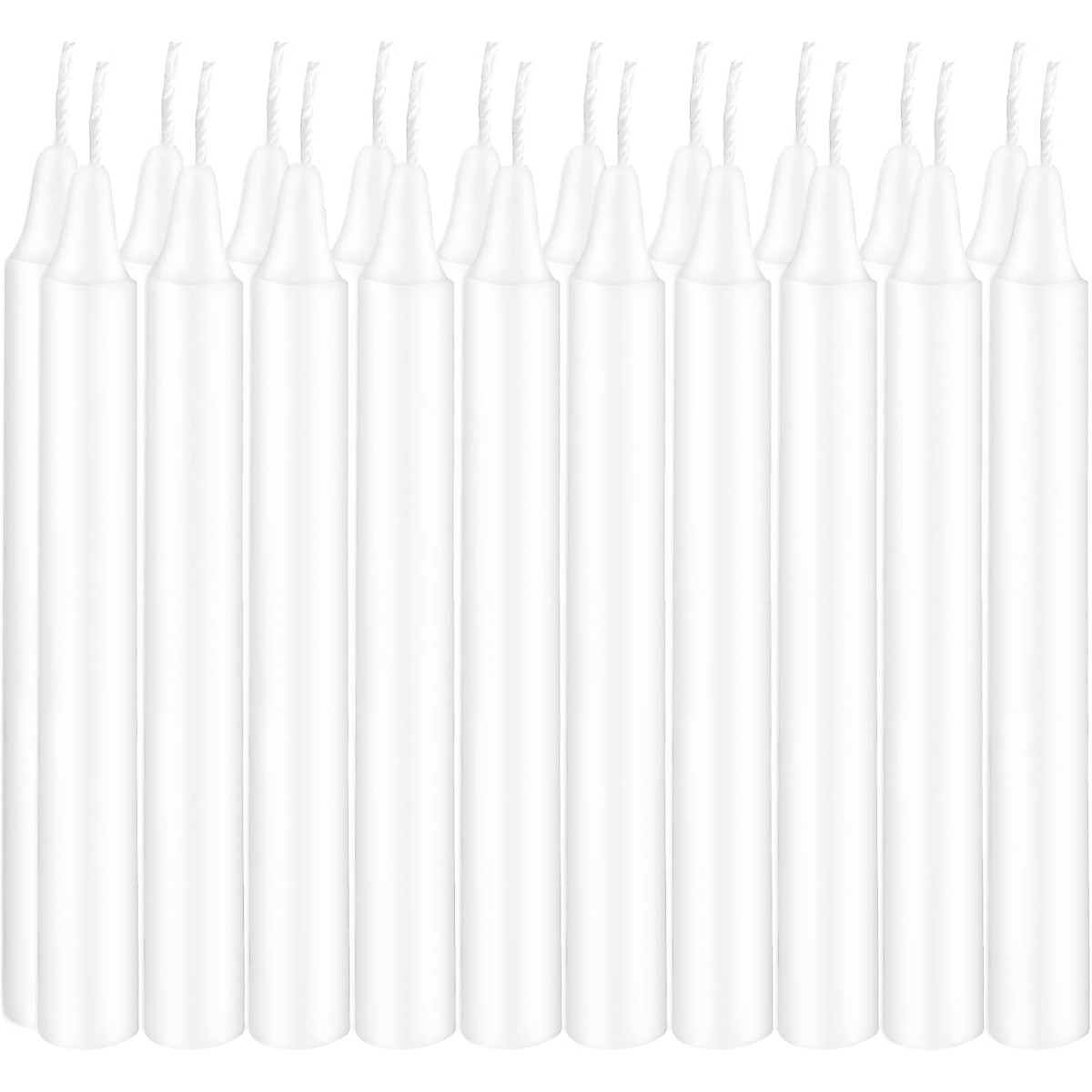 4 Inch White Taper Candle for Home Decor，20 Pack Unscented, Smokeless & Dripless Candle Stick, 1.5 Hour Burning Time for Party, Wedding, Dinner and More