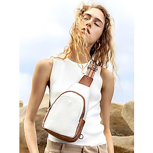 CLUCI Small Sling Bag for Women Crossbody, Faux Leather Trendy Waist Packs with Guitar Strap, Women's Fanny Packs