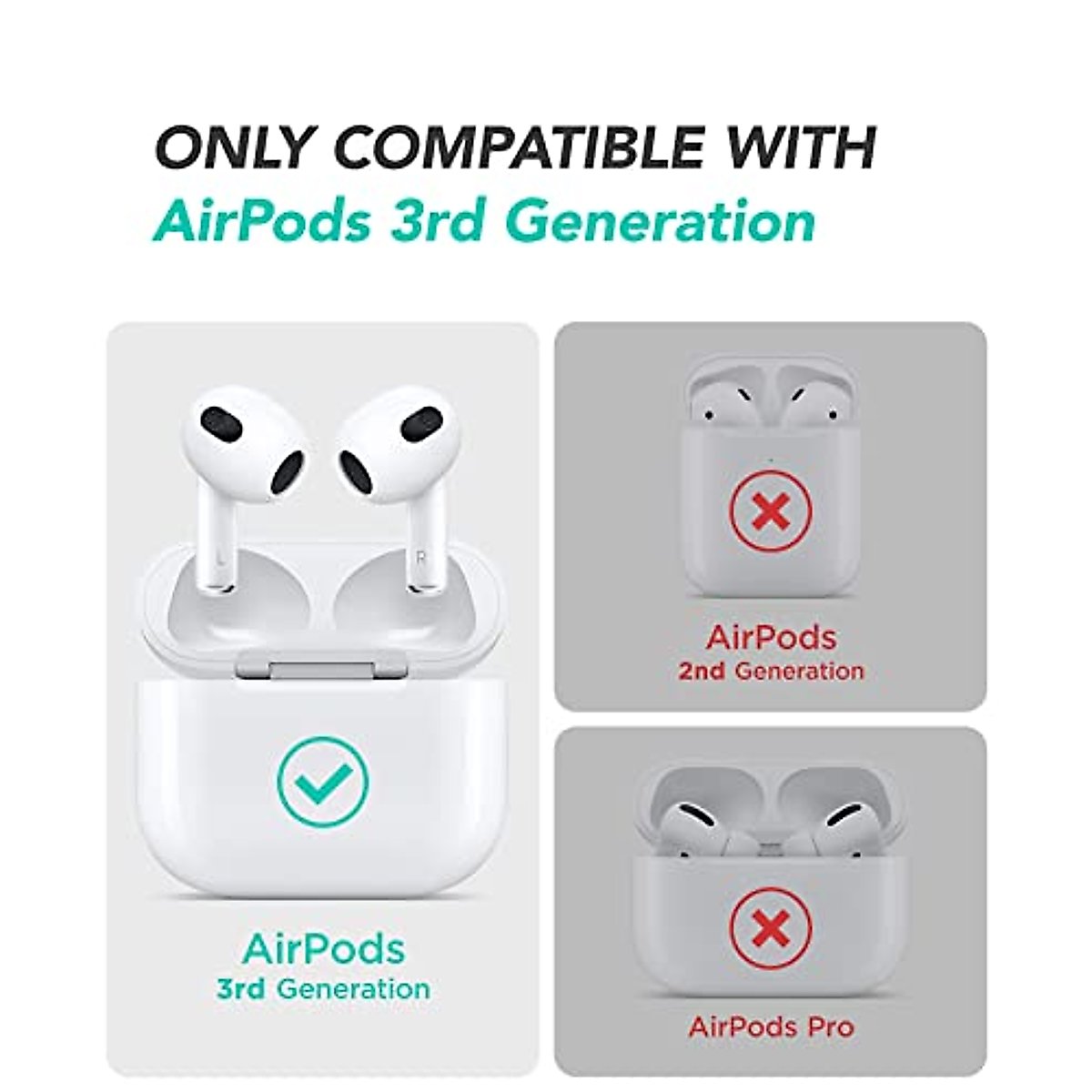 MOBOSI AirPods 3rd Generation Case 2021, Hard Shell Design Full-Body Protective Vanguard Armor Military AirPod 3 Case Cover with Keychain for AirPod Case 3rd Generation Case [LED Visible], Black