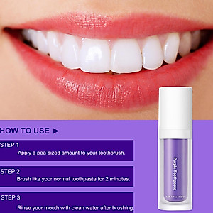 QrBxa Purple Toothpaste for Teeth Whitening,Teeth Whitening Booster,Tooth Stain Removal,Teeth Whitener,Purple Whitening Toothpaste