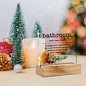 Bathroom Definition Desk Decor Acrylic Desk Sign Bathroom Restroom Toilet Acrylic Plaque Home Office Desk Shelf Decoration 4.7"x4.7"