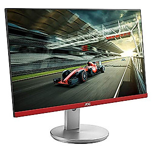 AOC Limited Edition G2490VXS 24" class Frameless Gaming Monitor with Silver Stand, FHD 1920x1080, 1ms 144Hz, FreeSync Premium, 126% sRGB / 93% DCI-P3, 3Yr Re-Spawned zero dead pixels Black