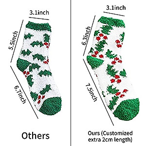 October Elf 6 Pairs Adult Christmas Holiday Socks Warm Winter Cozy Socks (One size, E)