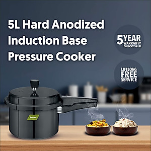 Preethi Hard Anodized Induction Base Outer Lid Pressure Cooker 5 Litres