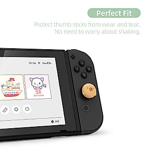 GeekShare 4PCS Cute Animal Theme Thumb Grip Caps,Soft Silicone Joystick CoverCompatible with Nintendo Switch/OLED/Switch Lite- Pig & Chicken