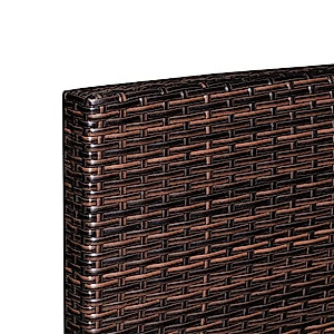 vidaXL Patio Sofa Set Poly Rattan Wicker Brown Garden Outdoor Lounge Coffee Table