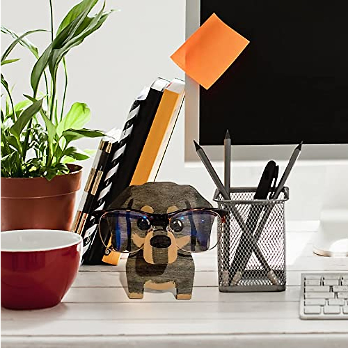 Yaoercty Delivered Before Christmas - Cute Creative Animal Glasses Rack Holder, 1PC Cute Wooden Animal Shaped Glasses Frame Home Office Desktop Decor,Valentine's Day (F)