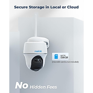 REOLINK Argus PT +SP - 5MP Security Cameras Wireless Outdoor, Solar Powered, 360° Pan Tilt, 5/2.4Ghz Dual Band WiFi, Smart Detection, No Extra Fee, No Hub Needed