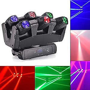 Moving Head Light, LED RGBW Portable Stage Light, Strobe Party Beam DJ Lighting, 6 LEDs Heads X 10W RGB Stage Lighs, DMX Control Effect Stage Lamp, for Wedding Disco Dj Party Light