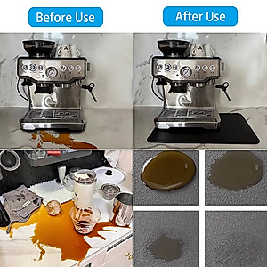 Coffe Mat/Dish Drying Mat/Espresso Machine Mat, Super Absorbent,Quick Dry,Hide Stain,Non Slip,for Coffee Maker,Coffee Machine,Kitchen Counter,Coffee Counter,Coffee Bar,Coffee Pot (Dark Gray, 12"x19")