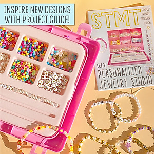 STMT Personalized Jewelry Studio, Create Over 50 Premium Pieces, Trendy Bracelet Making Kit, Includes Metal Bracelet Charms, Removable Beading Tray & Jewelry Making Supplies, Great Teen Girl Gifts
