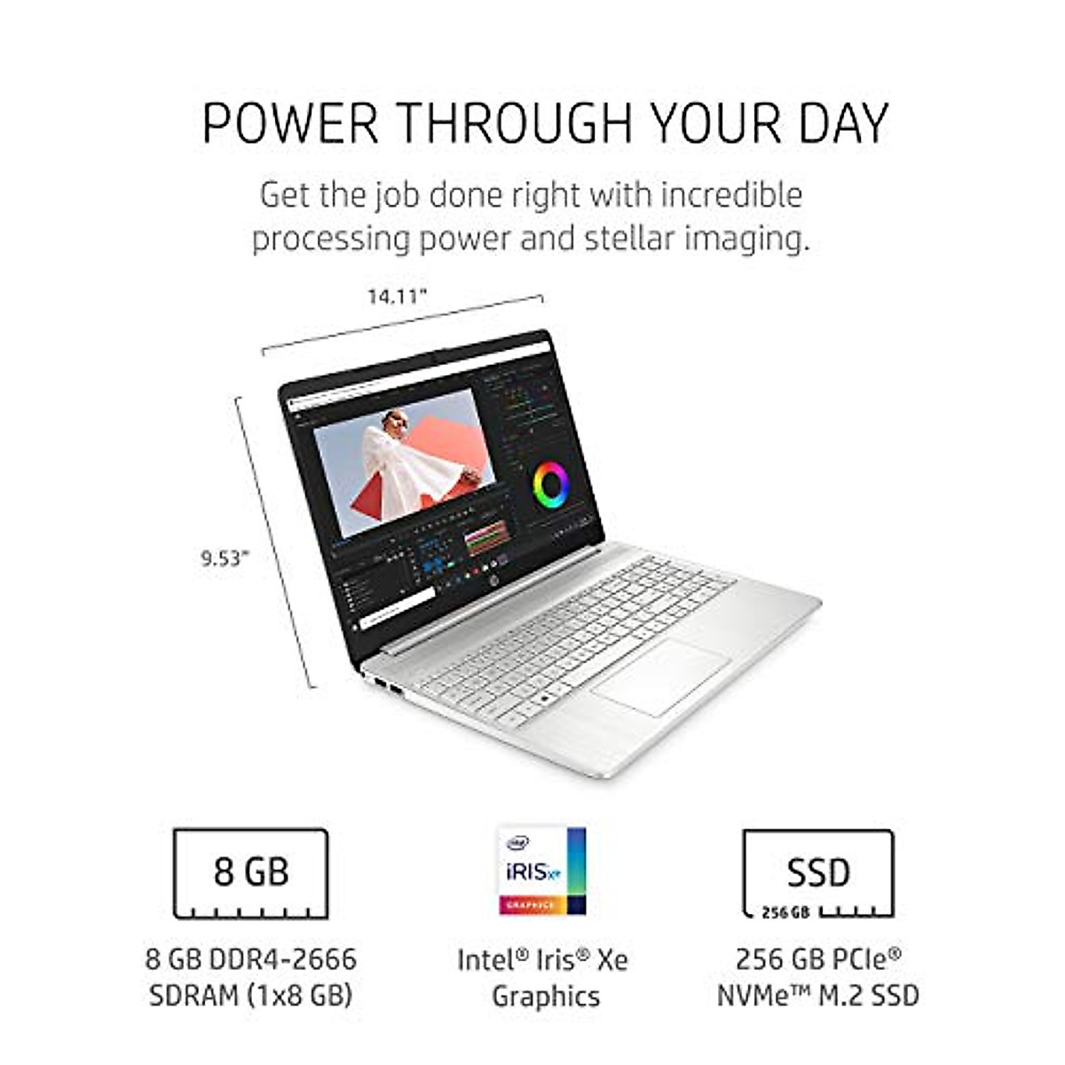 HP 15 Laptop, 11th Gen Intel Core i5-1135G7 Processor, 8 GB RAM, 256 GB SSD Storage, 15.6 Full HD IPS Display, Windows 10 Home, HP Fast Charge, Lightweight Design (15-dy2021nr, 2020) (Renewed)