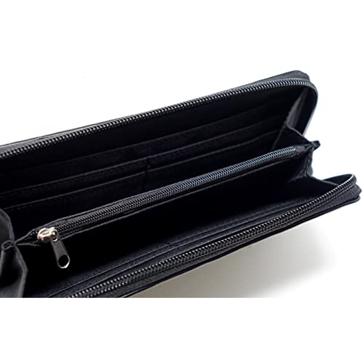 Tommy Hilfiger Women's Logo Jacquard Zip Around Wallet Clutch Bag - Black