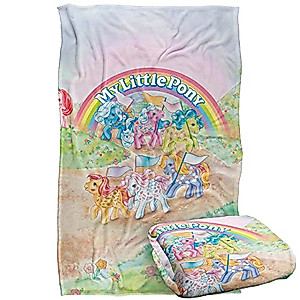 Trevco My Little Pony Retro Classic Ponies Silky Touch Super Soft Throw Blanket 36" x 58"