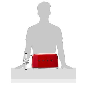 Smeg TSF02RDUS 50's Retro Style Aesthetic 4 Slice Toaster, Red