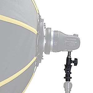 WELLMAKING 2PCS U Shape Tilt Adapter Swivel Mount Umbrella Holder Light Stand with Standard 1/4 to 3/8 inch Metal Male Screw Adapter Spigot Stud for Studio Light Stand, Hotshoe/Coldshoe Adapter