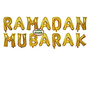 16inch Rose Gold Eid MUBARAK Foil Balloons Party Decoration Supplies Ramadan Decoration Gold EID Balloons For Muslim EID Ballon (RAMADAN Gold)