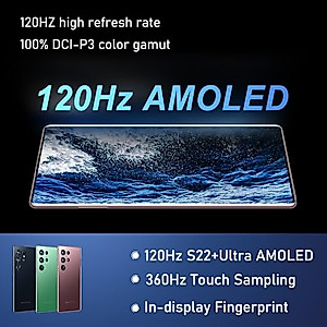 2023 Global Version S22 Ultra Smartphone 7.3INCH 5G Mobile Phones 16GB RAM 1TB ROM Cell Phone Facial Fingerprint Unlocking ID Dual Sim Card,Green-1TB