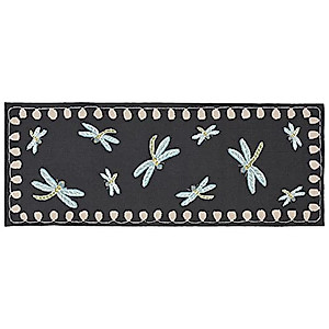 Liora Manne FRONTPORCH Indoor/Outdoor Hand Tufted Durable Area Rug - Traditional Casual Animal Dark (Dragonfly Midnight) (2' x 5')