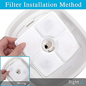 Cat Water Fountain Filters,Pet Water Fountain Filters Replacement Filters,Water Fountain Filters for 84oz/2.5L Automatic Pet Water Dispenser with 4 Pack Replacement Filters&2 Pack Sponges