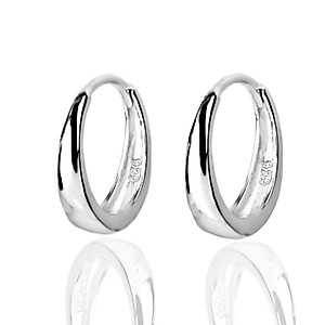925 Sterling Silver Mini Hoop Earrings for Women - Hypoallergenic Cartilage, Tragus, 10mm-15mm