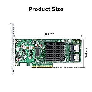 Internal PCI Express SAS/SATA HBA RAID Controller Card, SAS2008 Chip, X8, 6Gb/s, Same as SAS 9211-8I