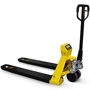 5Seconds - Steel Pallet Jack with Scale, Battery-Powered Hand Lift Jack Tool with LED Display, Safe Moving Equipment for Industrial & Commercial Use, 48" L x 27" W x 47”H, 5000lb Capacity