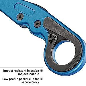 CRKT Provoke Blue Metallic: Morphing Karambit, Plain Edge Blade, Kinematic, Grivory, Low Profile Pocket Clip, 4041B