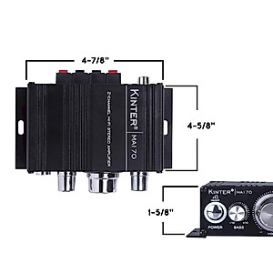 Kinter MA170 12V 2 Channel Mini Digital Audio Power Amplifier for Car or Mp3 Without Power Supply