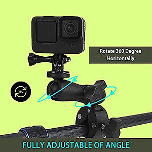 Handlebar Clamp Motorbike Mount for Insta360 One X3, X2, X, One R, RS, GO 2, GoPro Hero, with Double Ball Head Super Clamp Mount Adapter Accessories