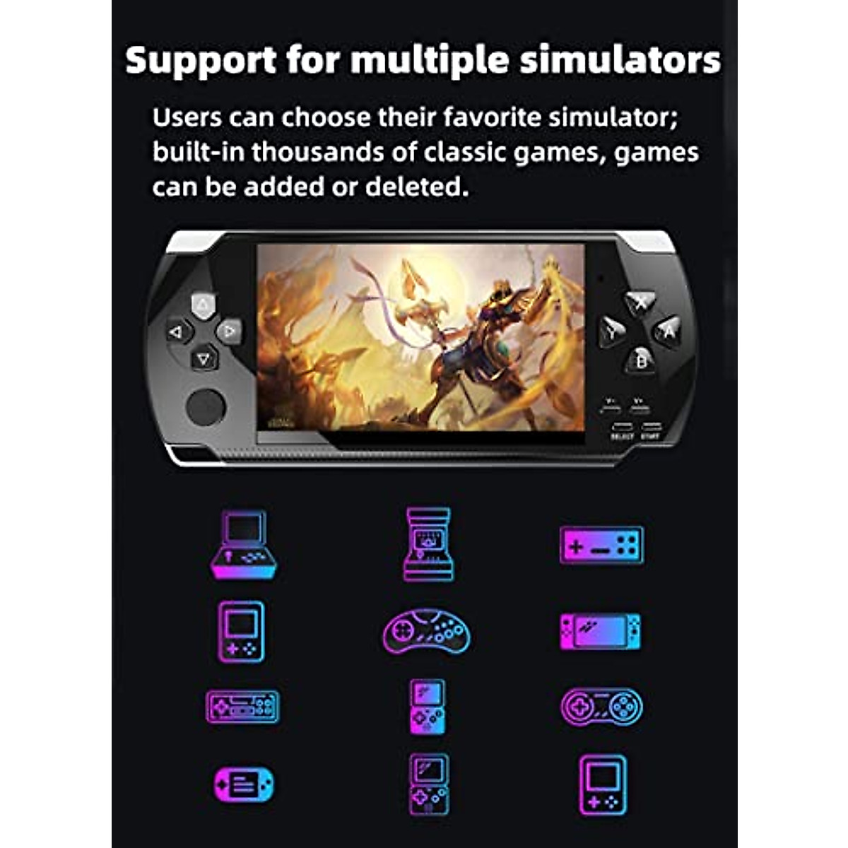 New HD Screen Retro Video Game Console Built-in 2000 Games Handheld Game Console Multiple emulators Portable Game Device Video Music TV Output