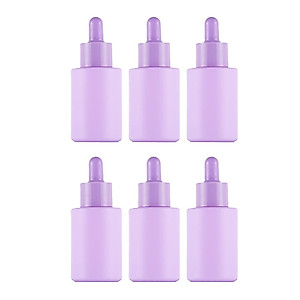 MoreChioce 30ML Glass Dropper Bottle, 6PCS Glass Bottle Container with Eye Droppers Frosted Glass Dropper Bottles Travel Bottle for Lotions,Natural Oils,Face Cleanser,Purple