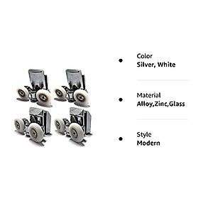 Smooth Zinc Alloy Shower Door Runners 23mm Twin Shower Door Rollers 2top 2bottom 4pcs