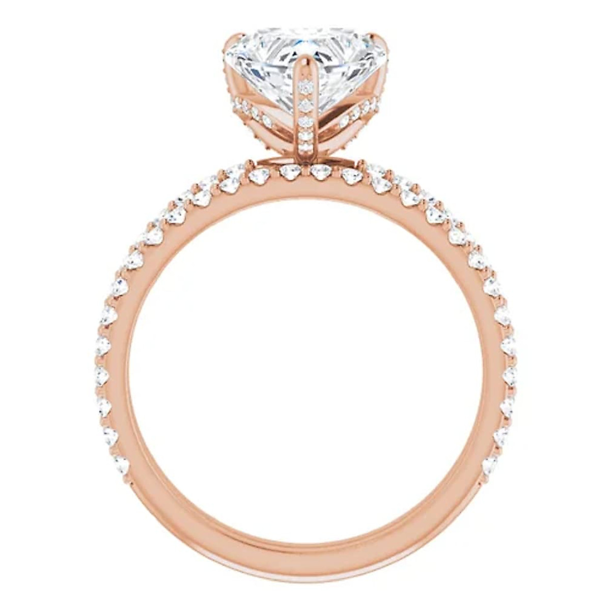 Solitaire Moissanite Engagement Ring Set, 2.75 CT Heart Cut Moissanite Diamond Bridal Wedding Ring Set for Womens, Birthday Gift, VVS1 Colorless, 10K 14K 18K Solid Gold, 925 Silver