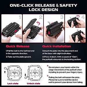 FALCAM F50 Long Quick Release Kit for Big Cinema Camera, Camera Mounting Adapter QR System, 50mm Aluminum Camera Accessory for Filmmaker & Photographer, Compatible with Manfrotto 501 Size QR Plate