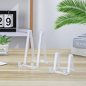 Plate Stands for Display - Plastic Easel Stand Plate Holder Display Stand Picture Frame Stand for Pictures | Photo|Decorative Plate |Dish | Tabletop Art - 3 inch-Clear