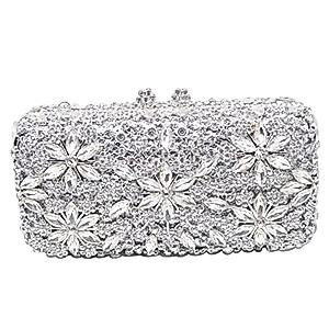 Luxury Women's Rhinestone Clutch Wedding Party Bag Hollow Out Evening Bags Dinner Diamond Purse Bridal Handbags silver M
