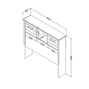 South Shore Ulysses Bookcase Headboard with Doors, Twin, Blueberry