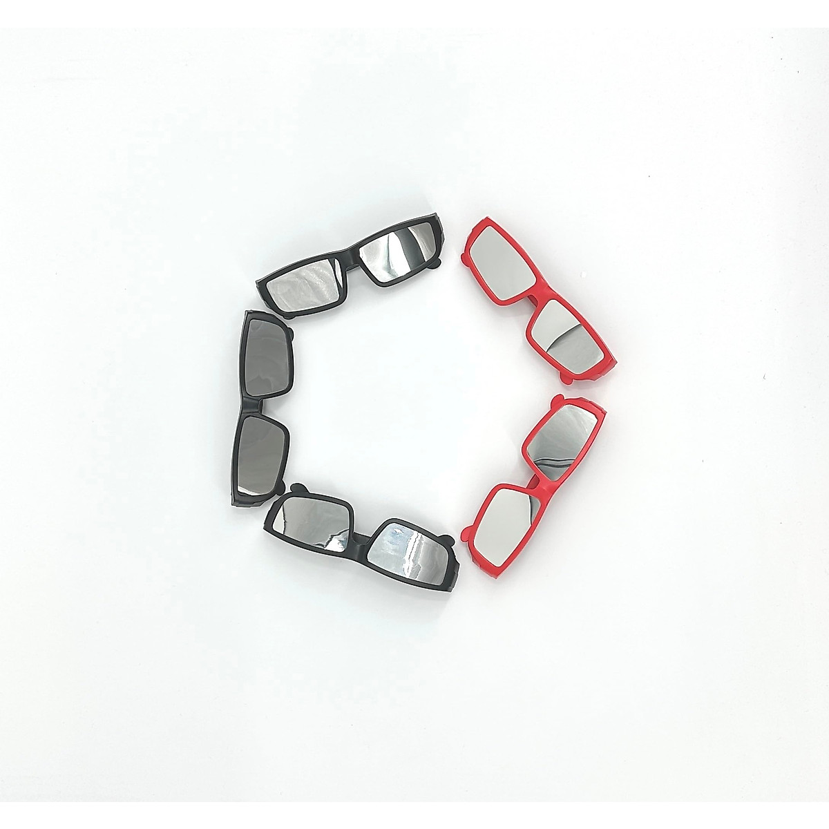 Bookishbunny 5 Pairs Solar Eclipse Viewers Plastic Glasses Sun Viewing ISO Certified Mixed Color (Black + Red)