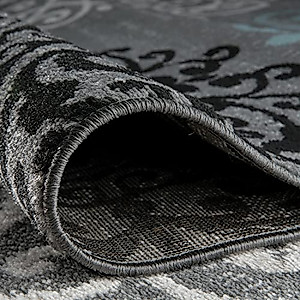 Rugshop Contemporary Modern Floral Perfect for high Traffic Areas of Your Living Room,Bedroom,Home Office,Kitchen Area Rug 6'6" x 9' Gray