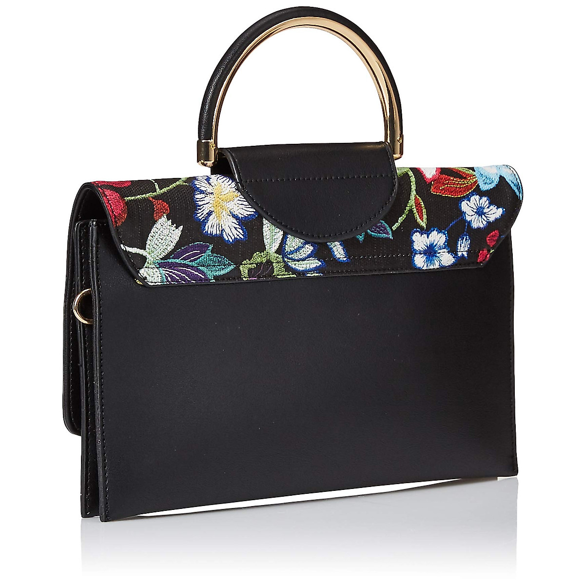 Mellow World Women's Primerose Hb27228, Vegan Leather Flower Pat Cb with Top Handle, Mag Snap Closure, White, One Size