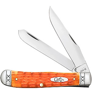Case Knives Case XX 35810 Cayenne Jigged Bone Handle 2 Blade Trapper, 6254 SS., Orange