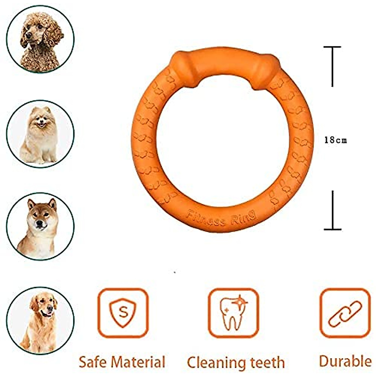 LaRoo Dog Toys for Large Dogs,Floatable Dog Flying Discs,3 Sizes Interactive Dog Ring Tug Toy, Funny Dog Teething Toys for Catch, Fetch