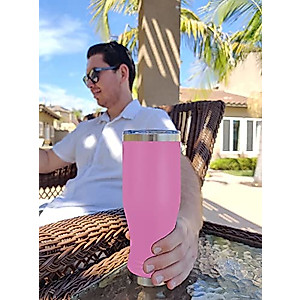 LaserGram 14oz Vacuum Insulated Pilsner Mug, Zodiac Sign Aquarius, Personalized Engraving Included (Light Purple)