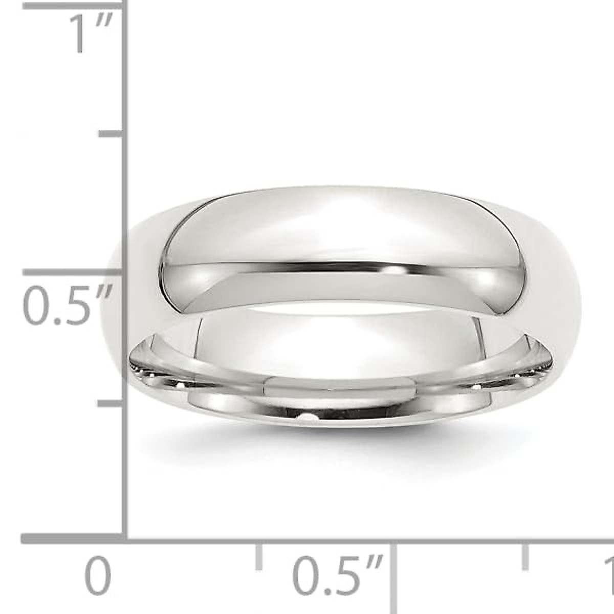 IceCarats 925 Sterling Silver 6mm Comfort Fit Plain Classic Wedding Band Ring Size 6.5