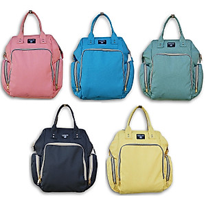 Jumping Daisy Large Backpack Baby Changing Diaper Bag (Blue)