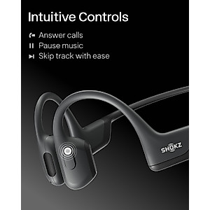 SHOKZ OpenRun Pro - Open-Ear Bluetooth Bone Conduction Sport Headphones - Sweat Resistant Wireless Earphones for Workouts and Running with Premium Deep Base - Built-in Mic, with Hair Band