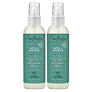 SheaMoisture Bond Release Hair Spray for Wig and Weave, Tea Tree Oil, Borage Seed Oil & Aloe Vera, Alcohol Free Hairspray to Soften and Remove Wig Glue & Weave Adhesive, 2 Pack - 4.1 Fl Oz Ea
