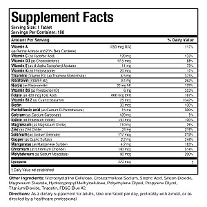 Bronson ONE Daily Mens 50+ Complete Multivitamin Multimineral, 180 Tablets